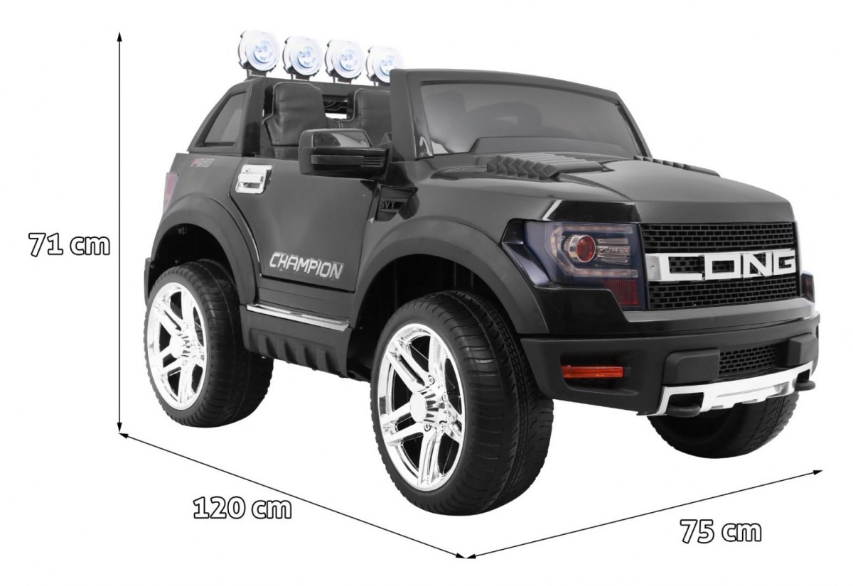 Dwuosobowe Auto Terenowe LONG Czarne + Pilot